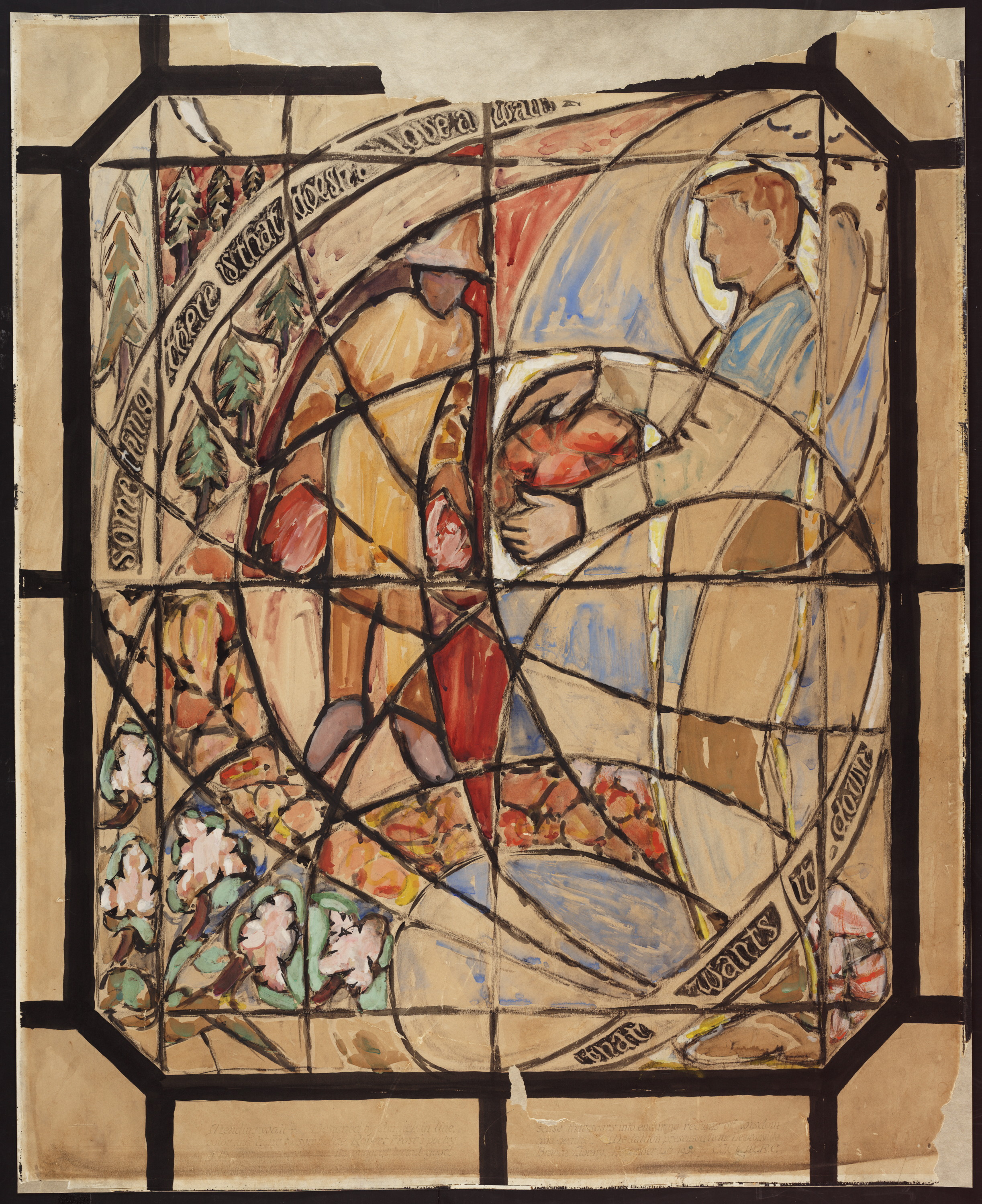Design for Stained Glass Window Inspired by Robert Frost Poem "Mending ...